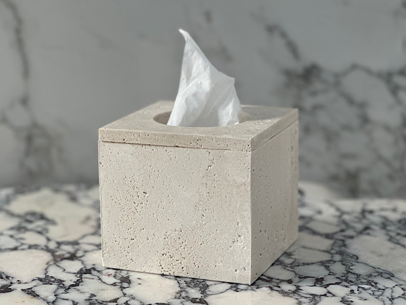 minimalist stone tissue box – Persia Cypress
